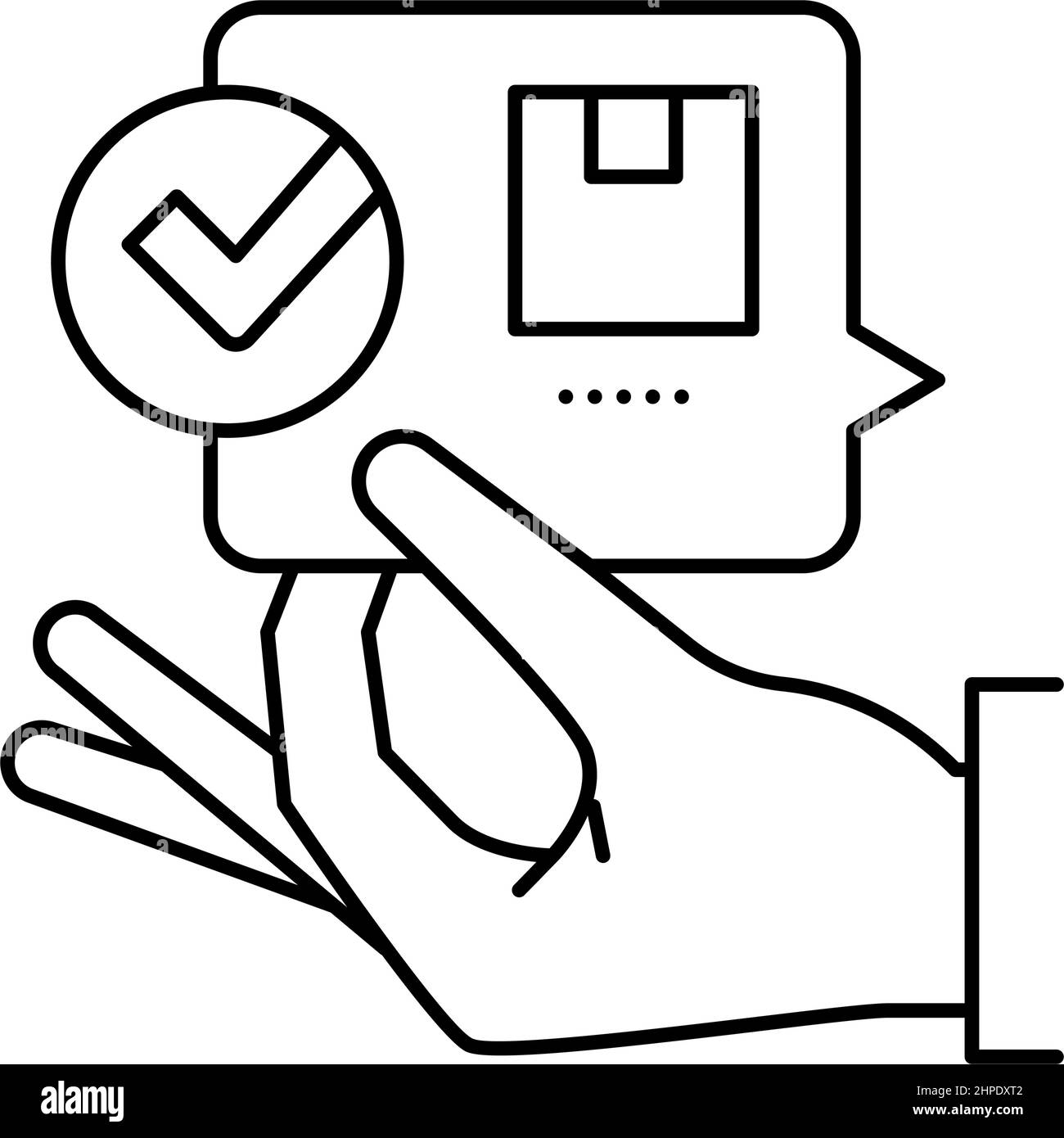 order delivered accepted review line icon vector illustration Stock ...