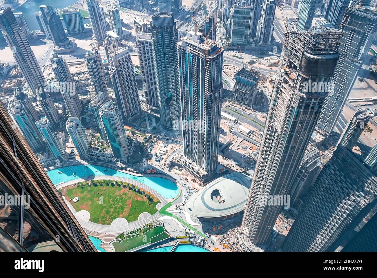 Amazing Dubai skyline view from above, UAE Stock Photo - Alamy