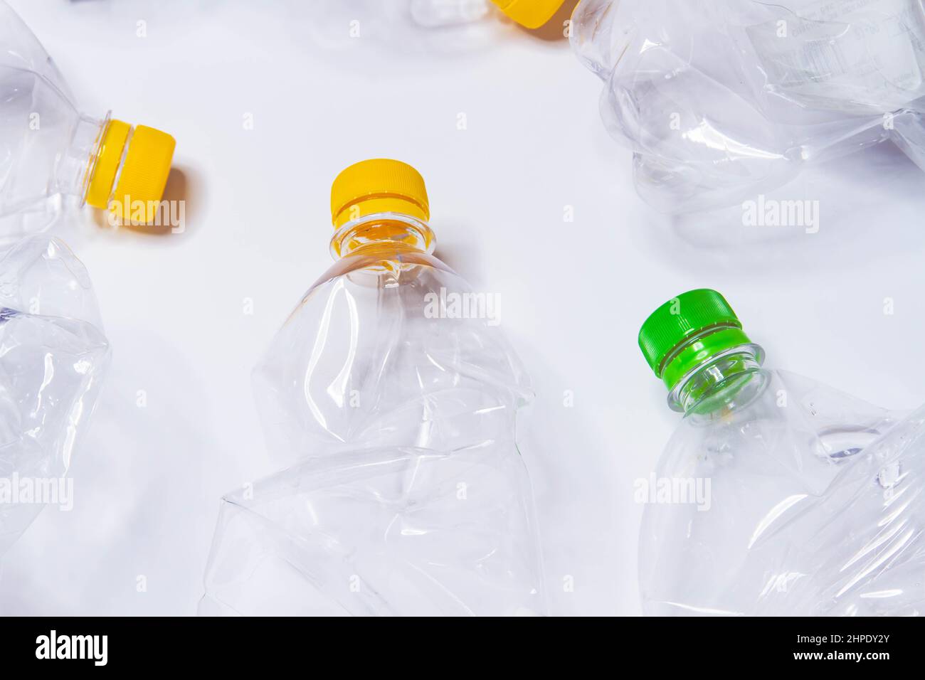 Plastic waste.Plastic bottles close-up.Waste sorting. Cleaning the ...