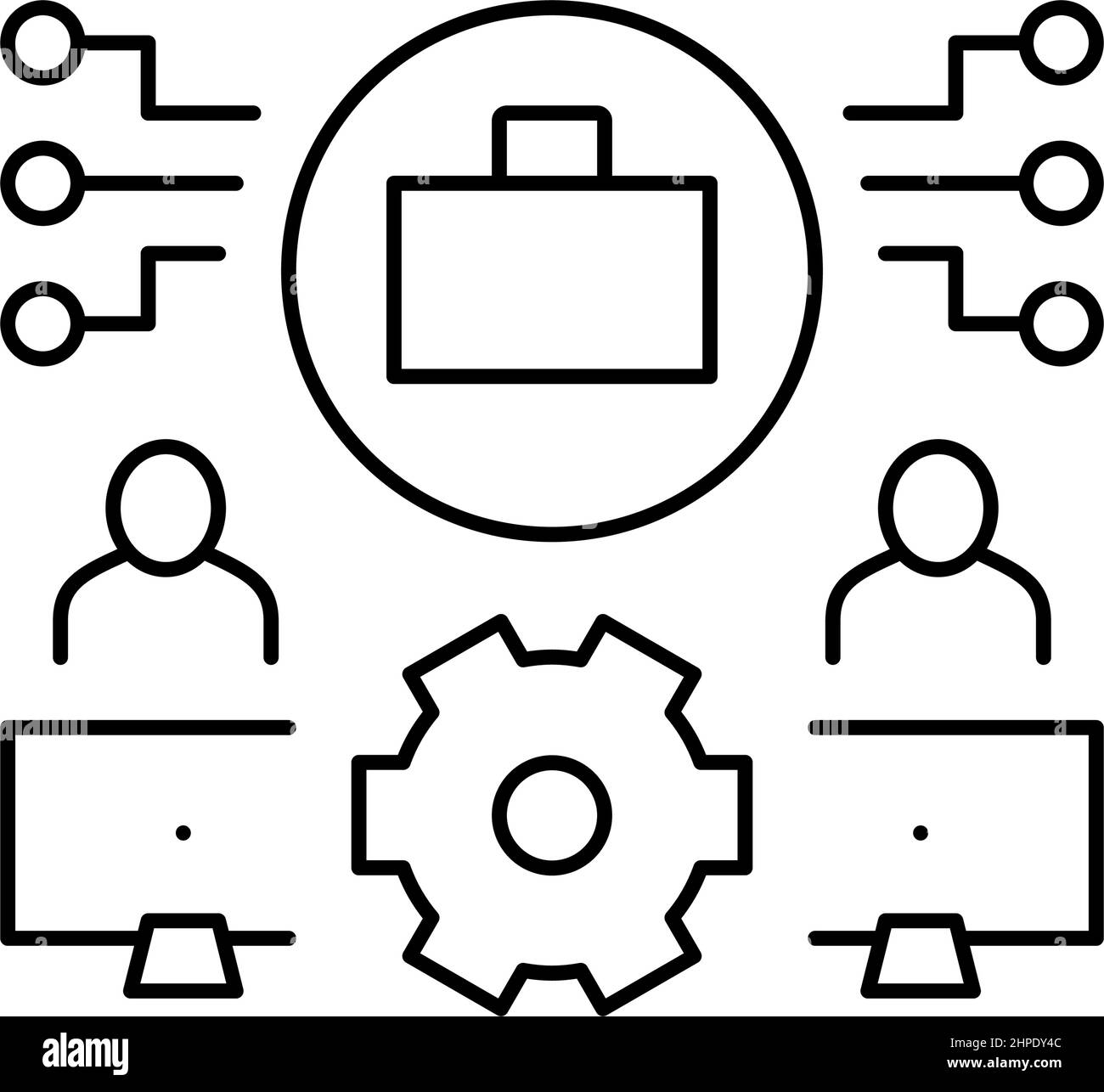 work system line icon vector illustration Stock Vector Image & Art - Alamy