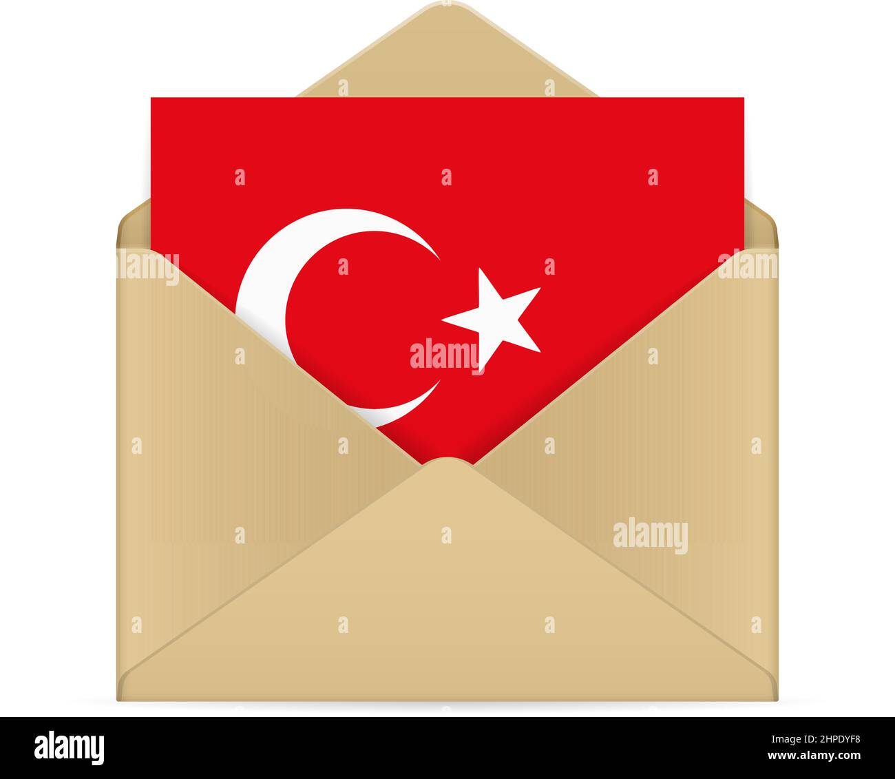 Envelope with Turkey flag on a white background. Vector illustration ...