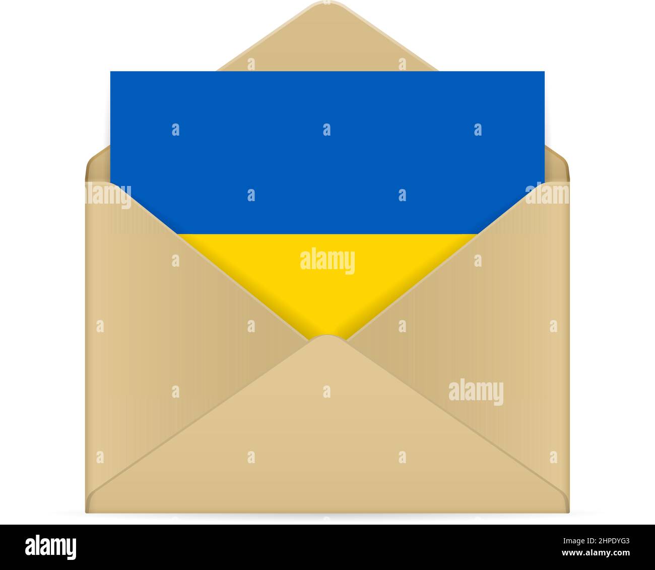 Envelope with Ukraine flag on a white background. Vector illustration ...