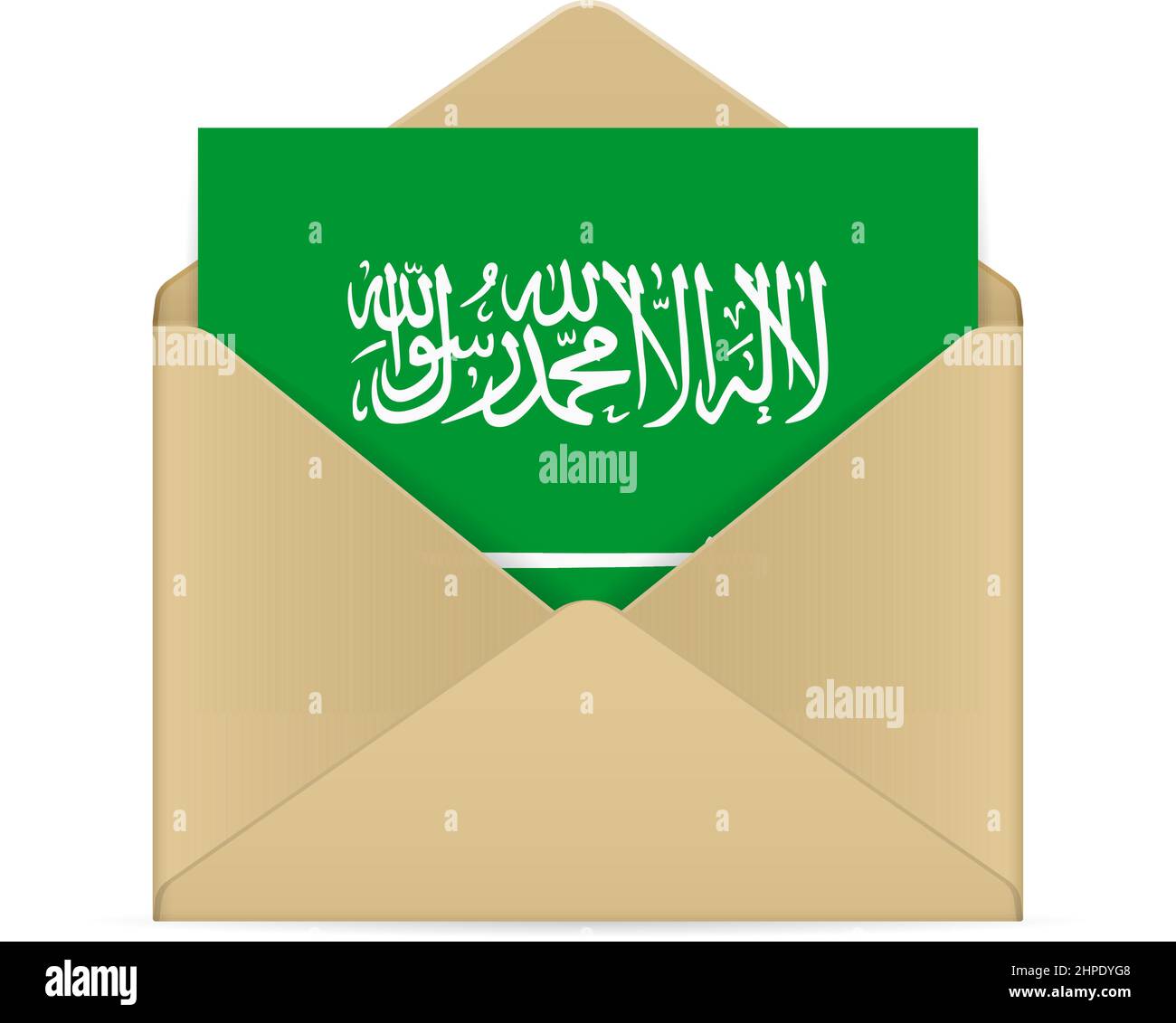Envelope with Saudi Arabia flag on a white background. Vector ...