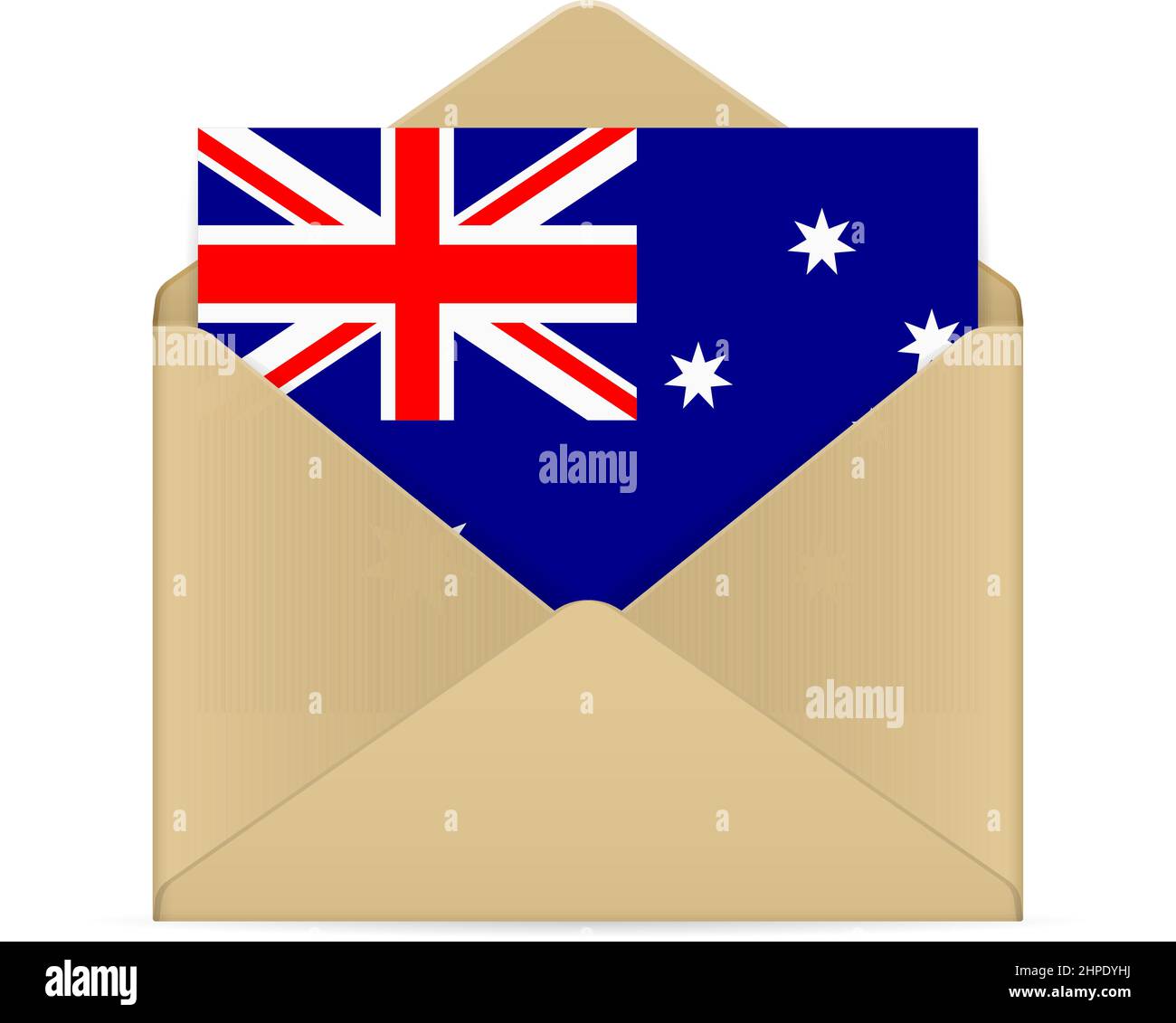 Envelope with Australia flag on a white background. Vector illustration ...