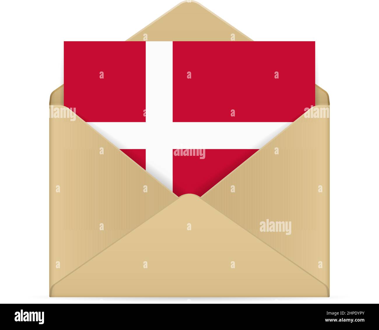 Envelope with Denmark flag on a white background. Vector illustration ...