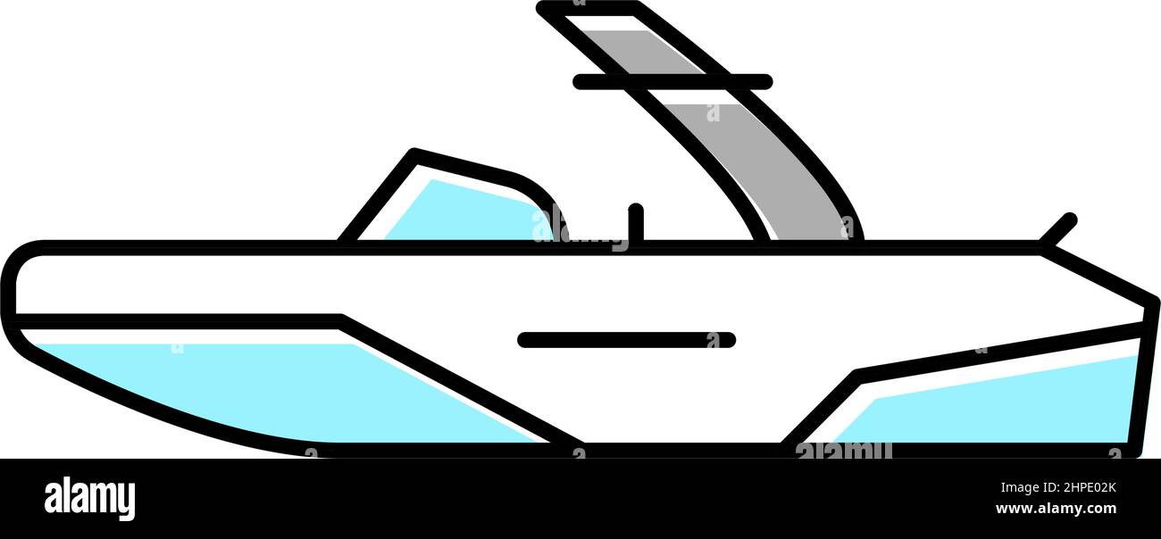 wakeboard ski boat color icon vector illustration Stock Vector Image ...