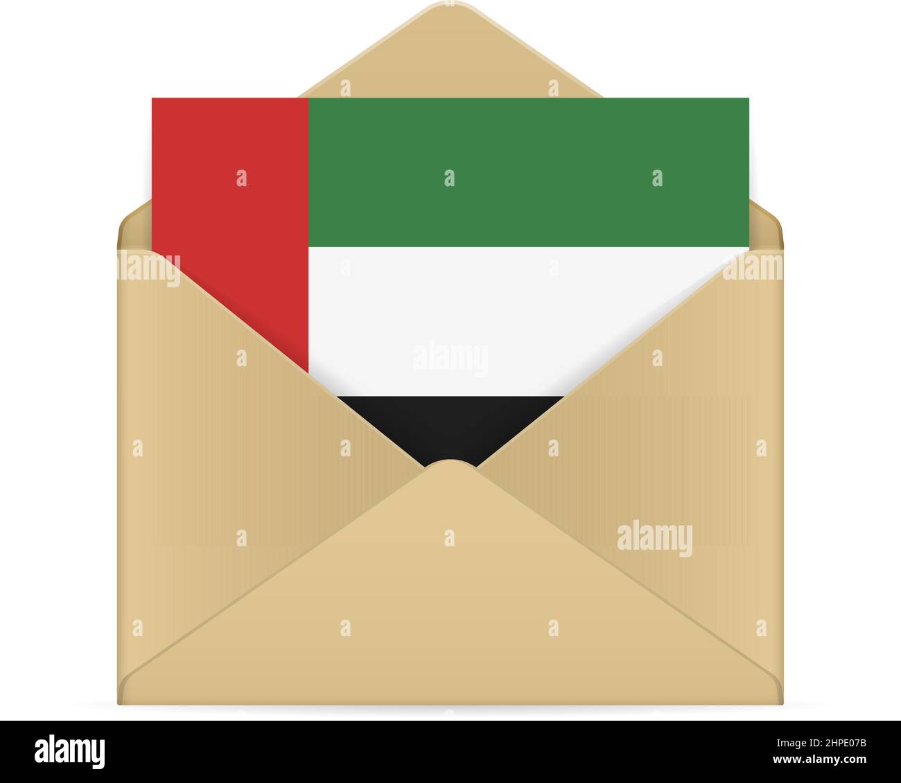 Envelope with UAE flag on a white background. Vector illustration Stock ...