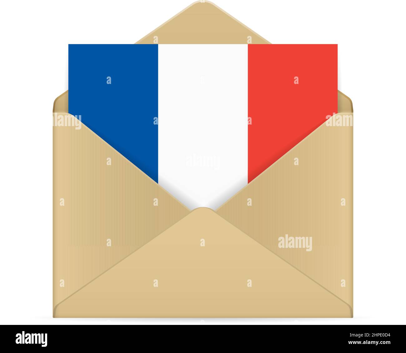 Envelope with France flag on a white background. Vector illustration ...