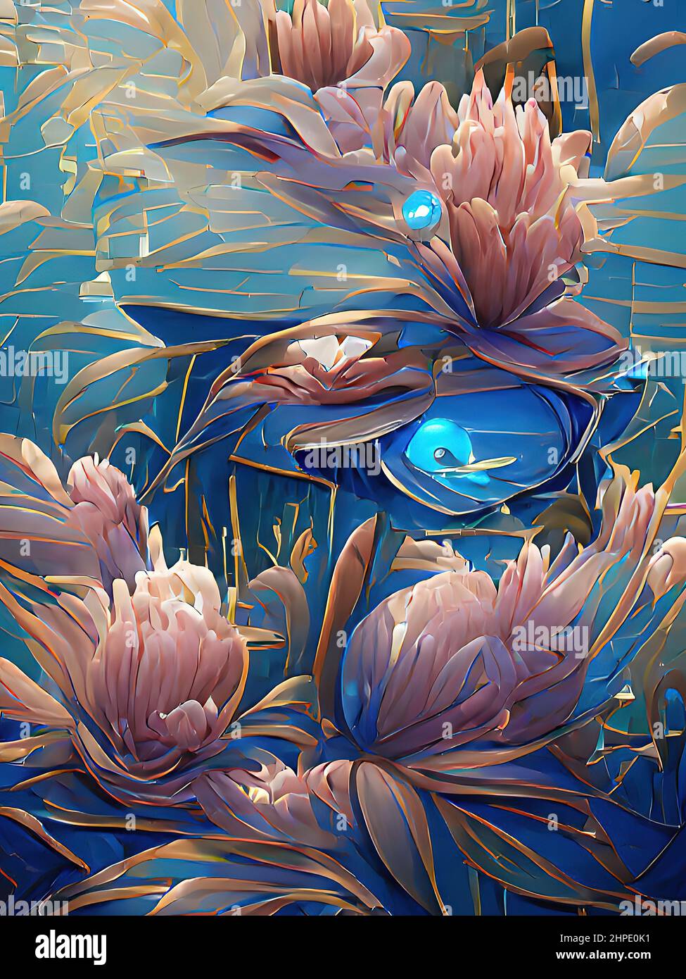 Abstract illustration of waterlily Stock Photo - Alamy