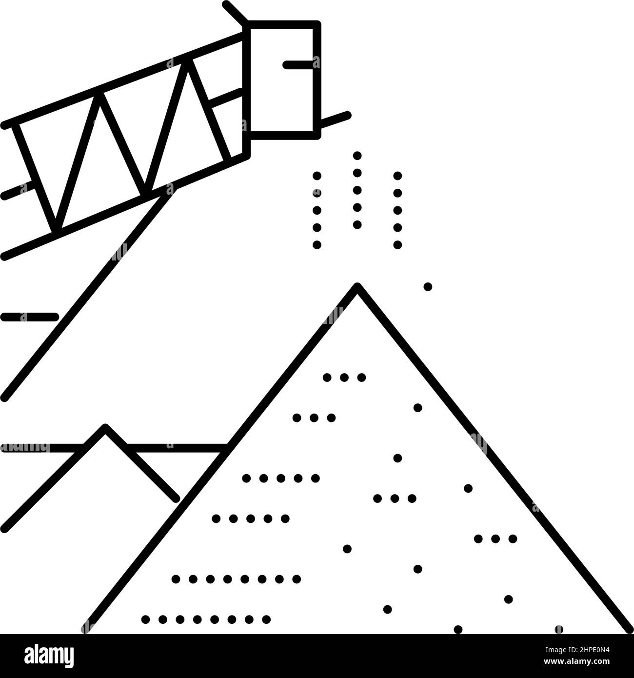 loading stone machine tower line icon vector illustration Stock Vector ...