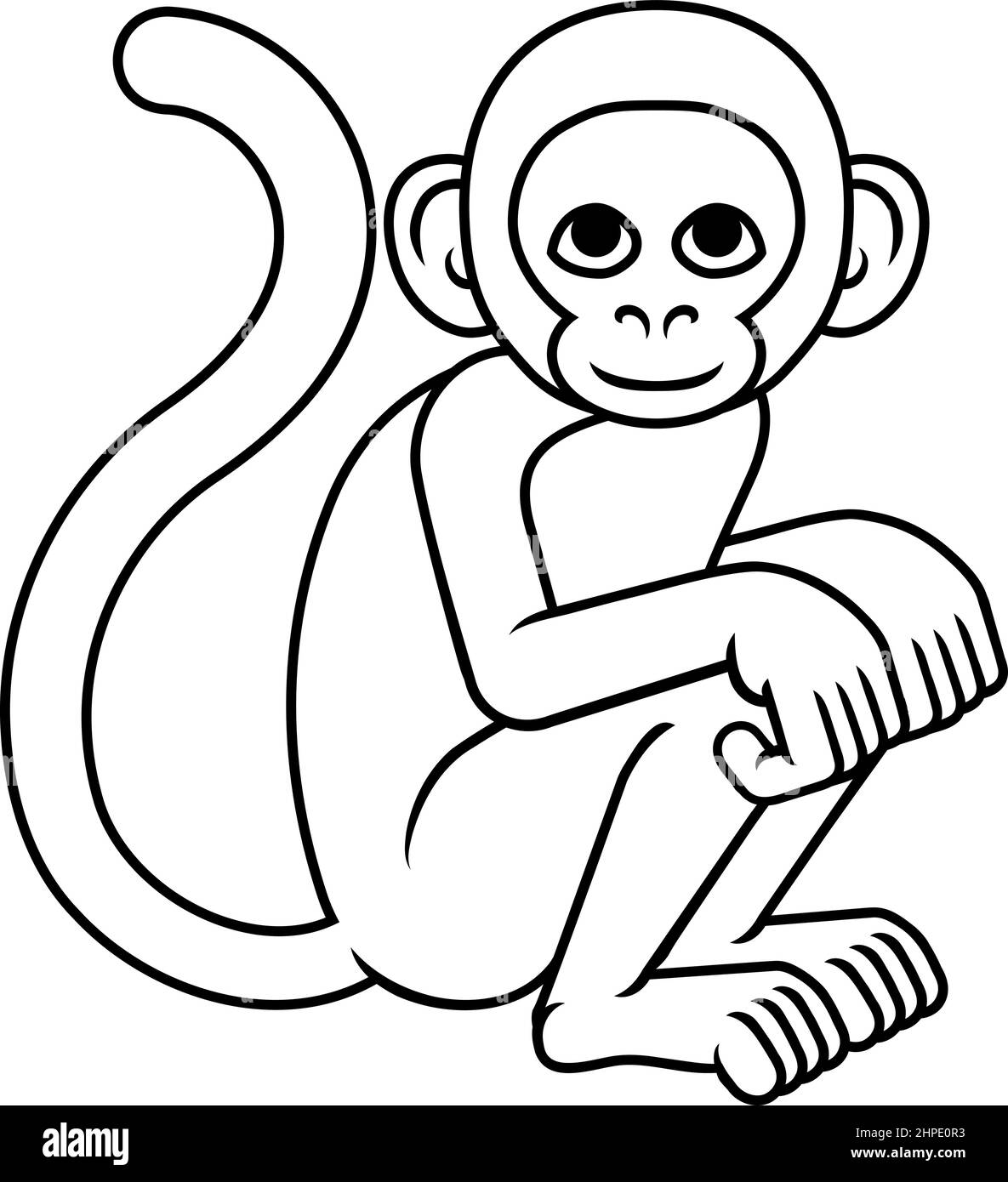 Monkey Chinese Zodiac Horoscope Animal Year Sign Stock Vector Image ...