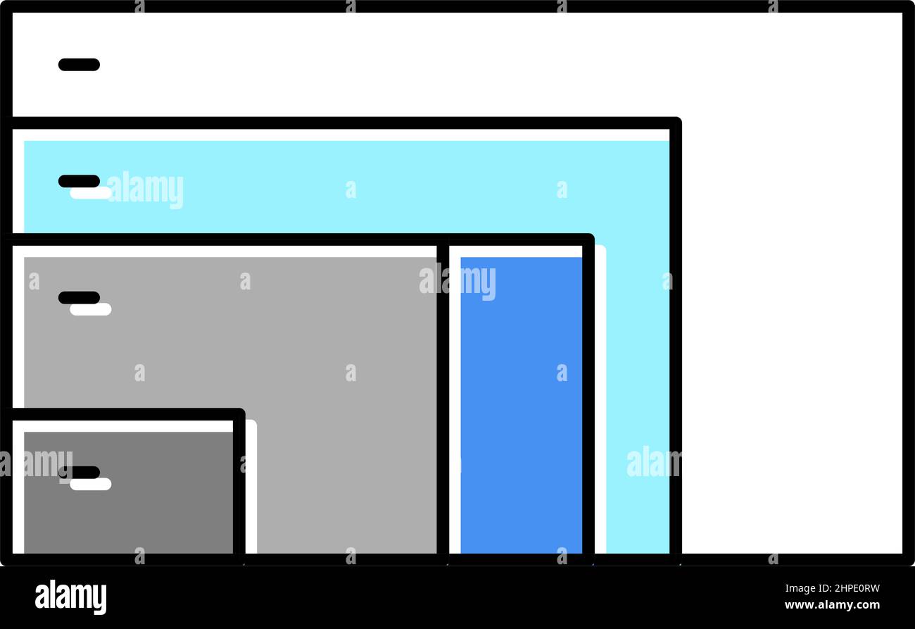 different resolution and diagonal computer monitor color icon vector ...