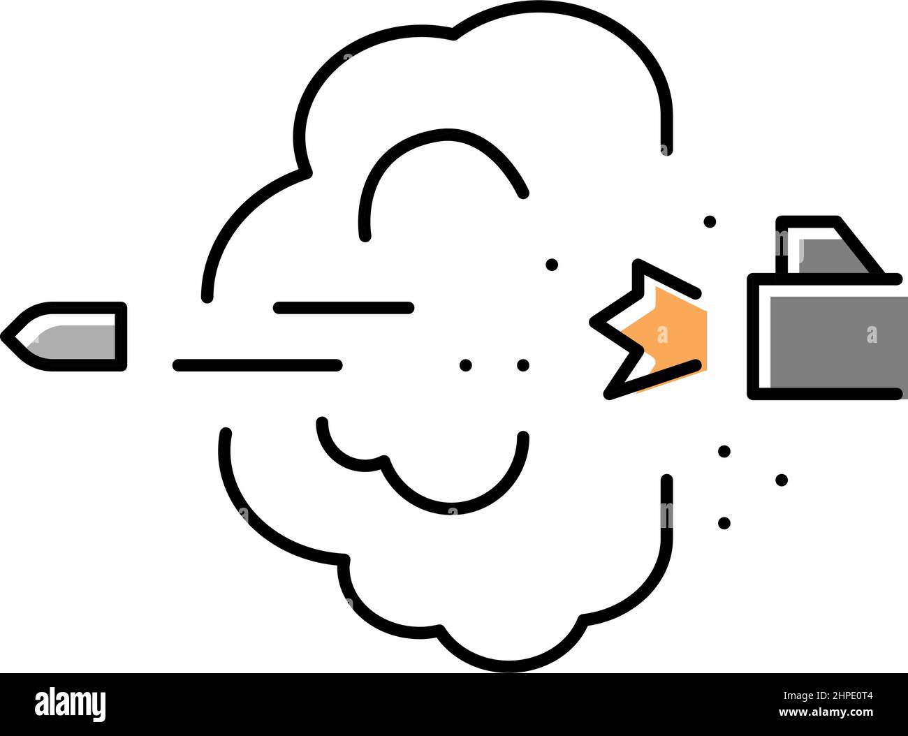 bullet expelling from gun barrel color icon vector illustration Stock ...