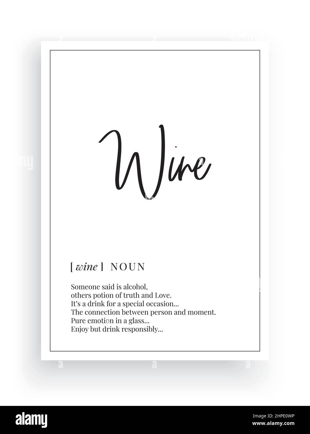Wine definition, vector. Minimalist poster design. Wall decals, wine ...