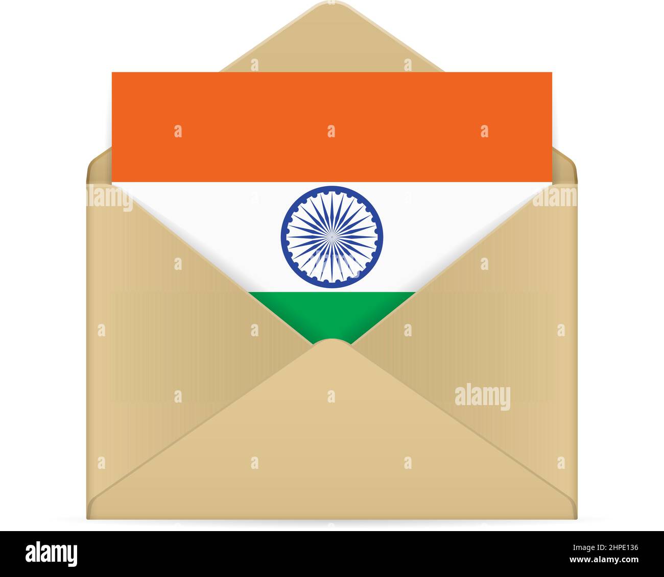 Envelope with India flag on a white background. Vector illustration ...