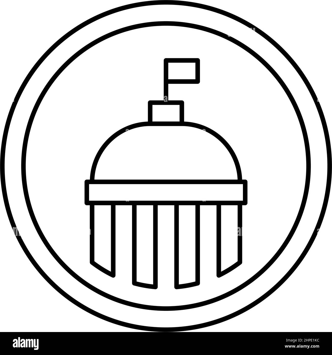 government service sign line icon vector illustration Stock Vector ...