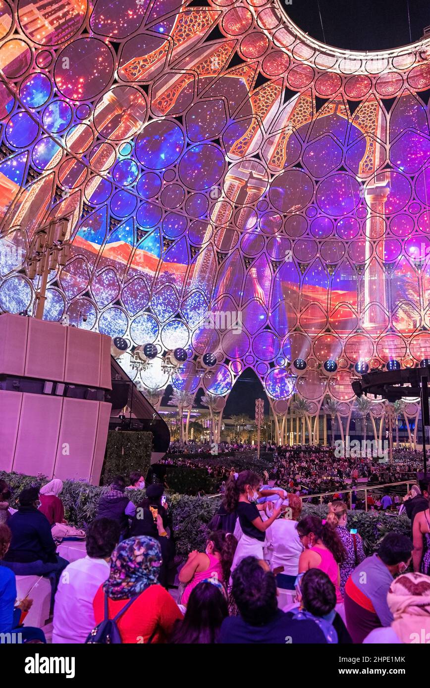 Dubai Expo 2020 exhibition show with many amazing pavilions Stock Photo ...