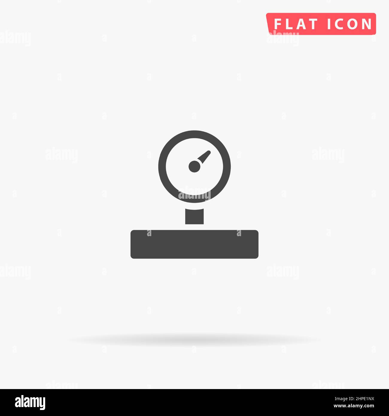 Barometer flat vector icon. Hand drawn style design illustrations Stock ...