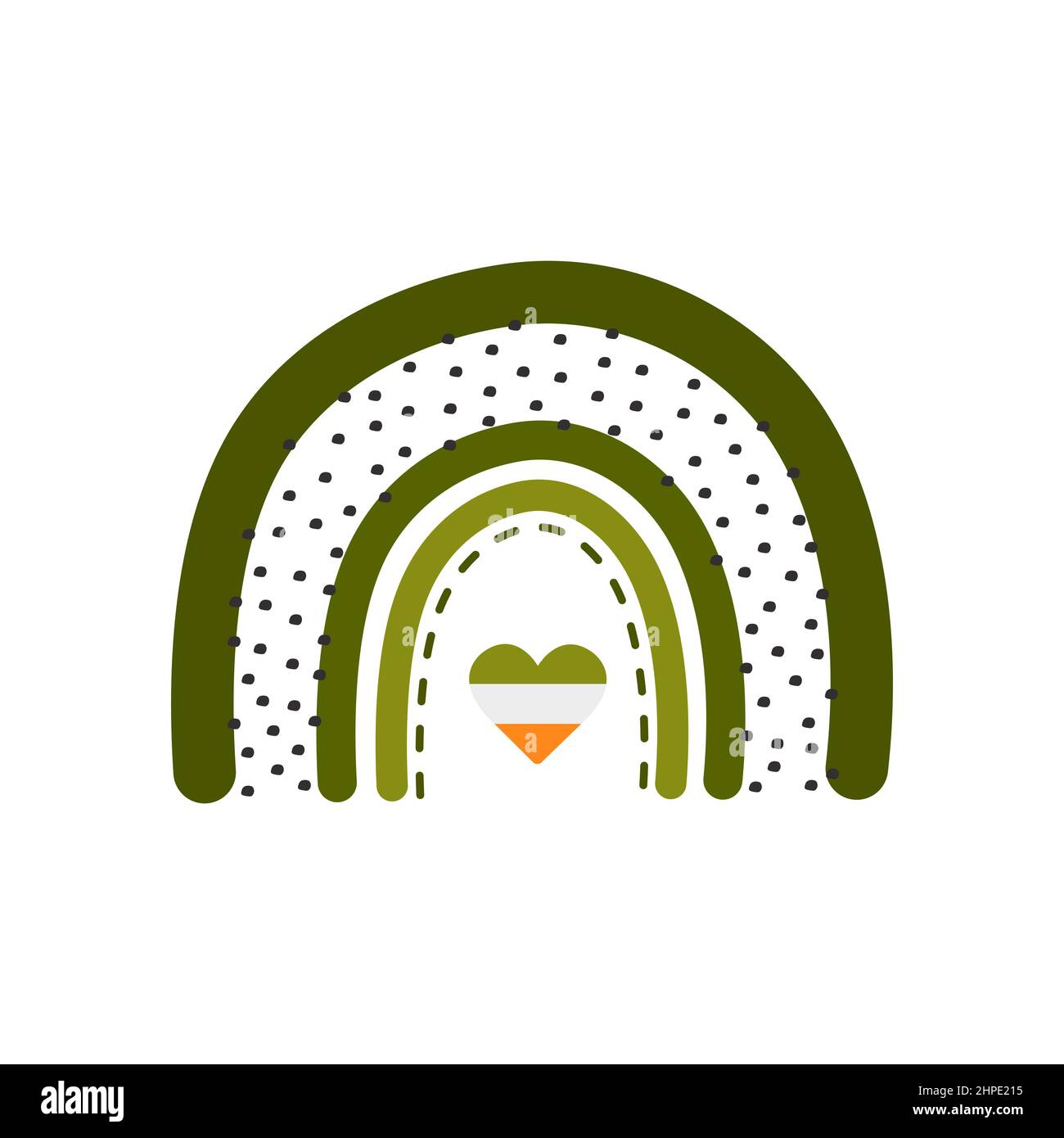 St. Patrick day rainbow in boho style. Bohemian illustration for irish ...