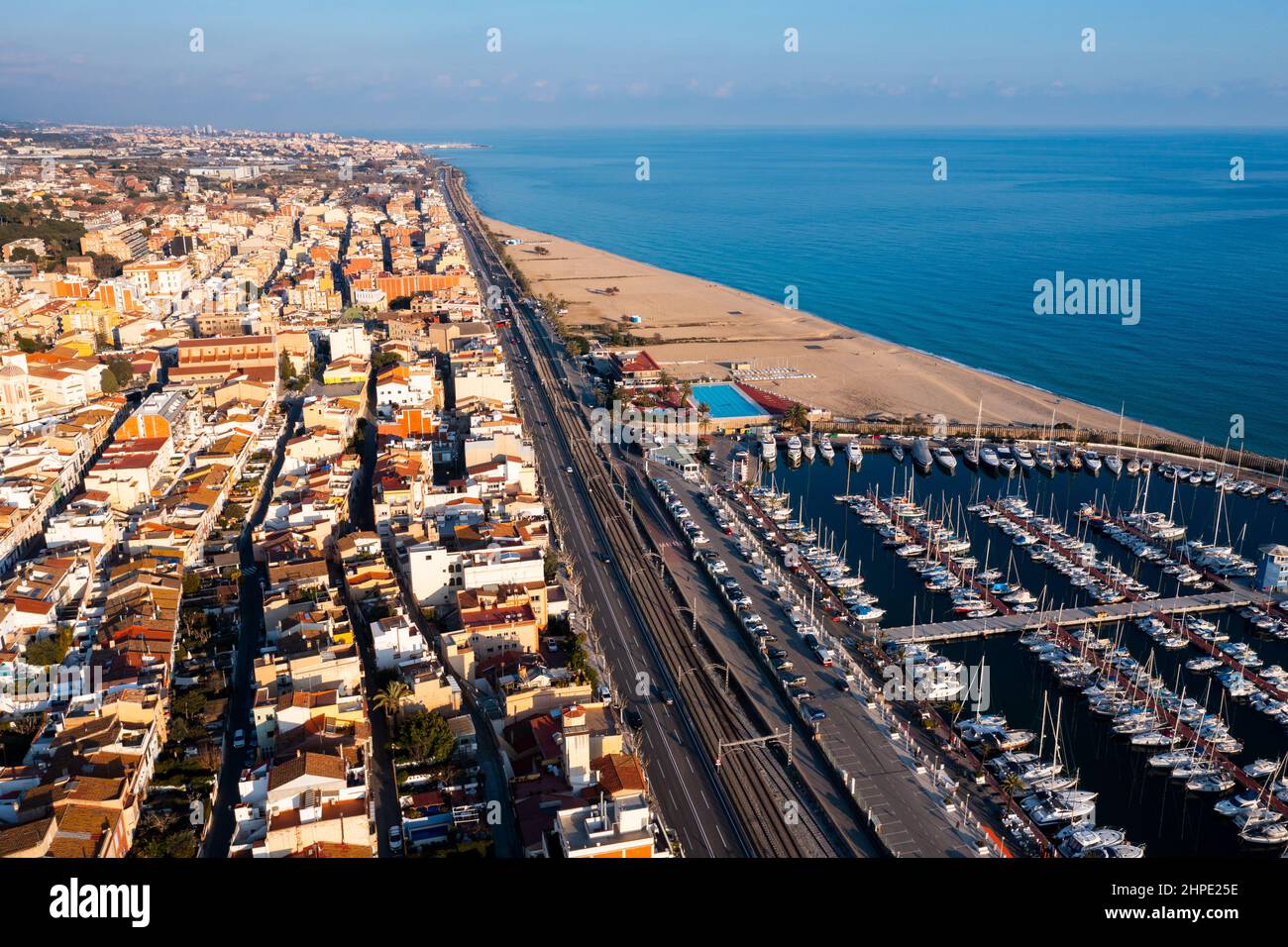 Aerial photo of Spanish town El Masnou Stock Photo - Alamy
