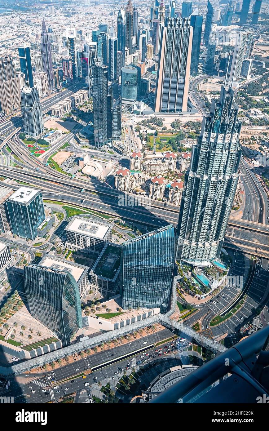 Amazing Dubai skyline view from above, UAE Stock Photo - Alamy