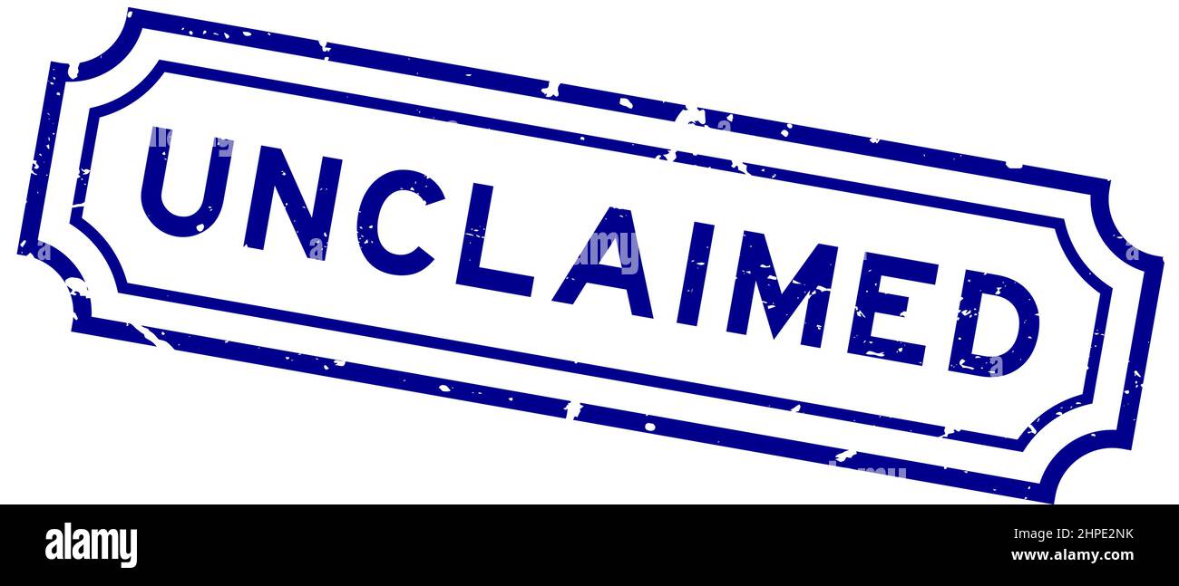 Grunge blue unclaimed word rubber seal stamp on white background Stock ...