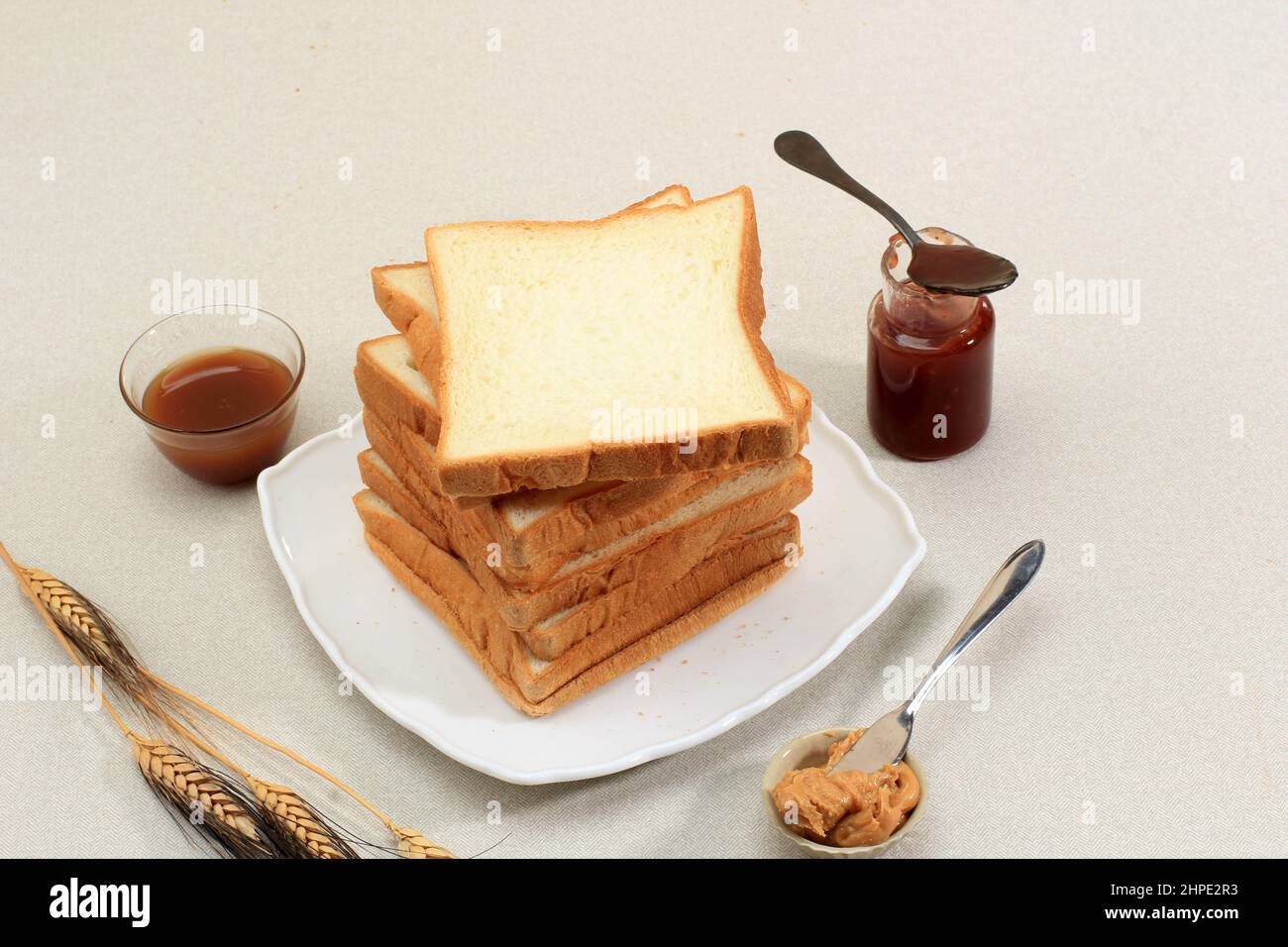 Sliced Toast Loaf White Bread (Shokupan or Roti Tawar) for Breakfast on ...