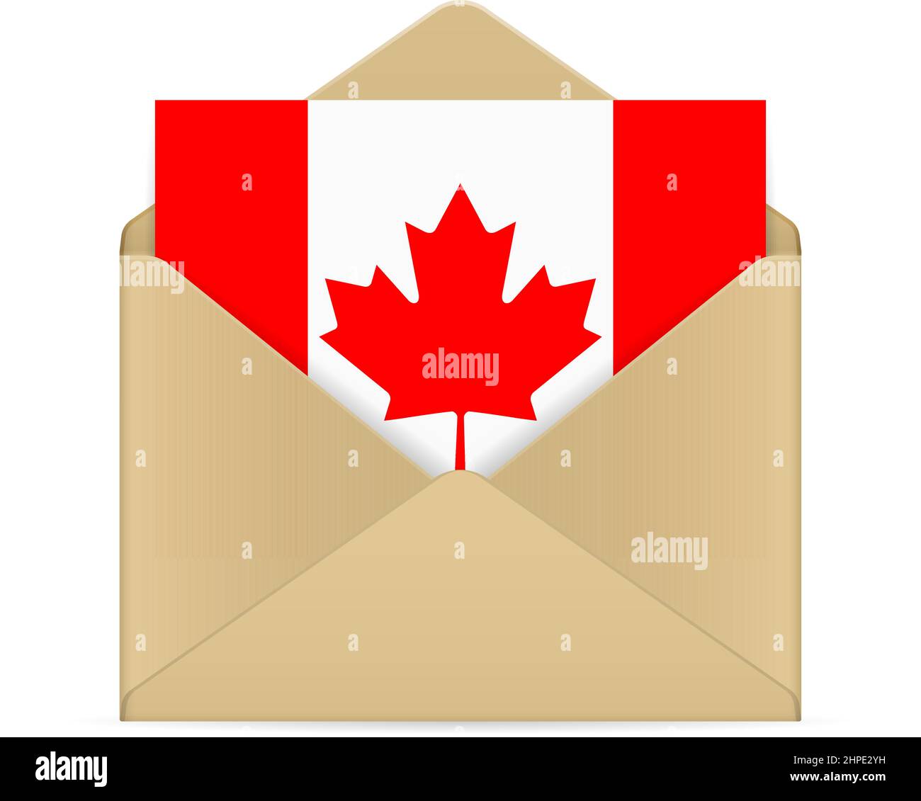 Envelope with Canada flag on a white background. Vector illustration ...