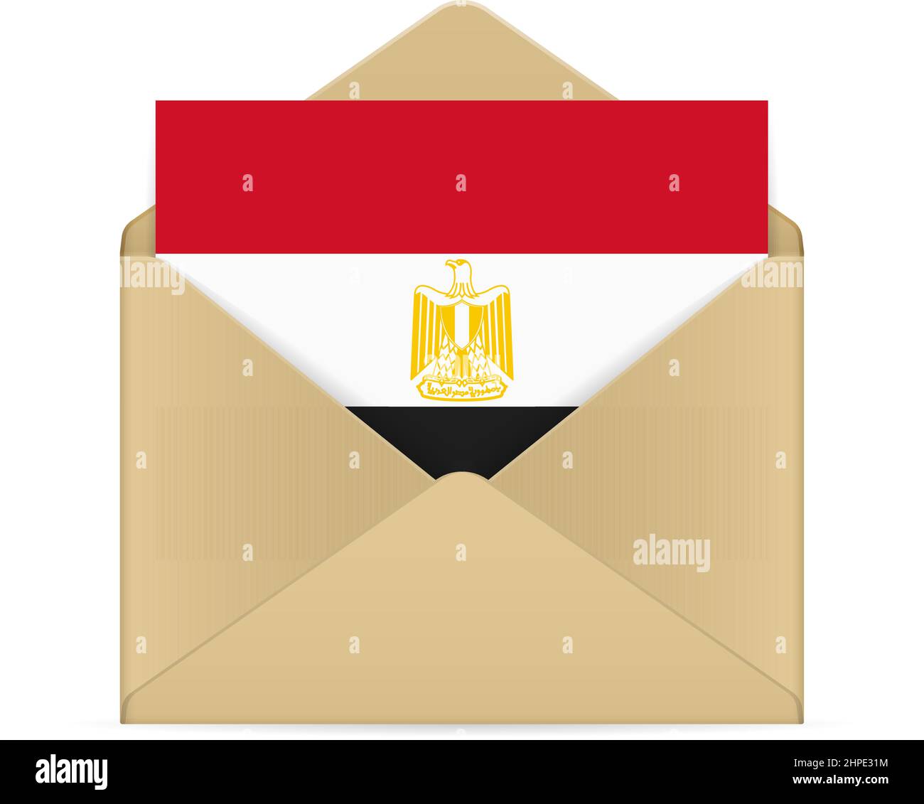 Envelope with Egypt flag on a white background. Vector illustration ...