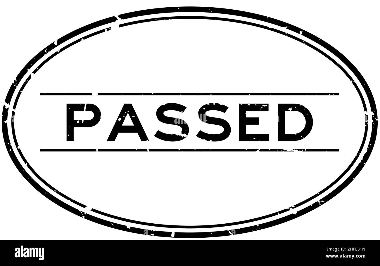 Grunge black passed word oval rubber seal stamp on white background ...
