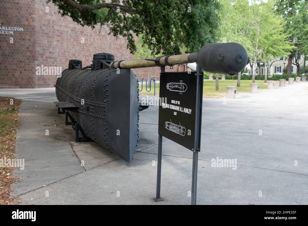 A remake of the HL Hunley Submarine Infront of the Charleston Museum ...