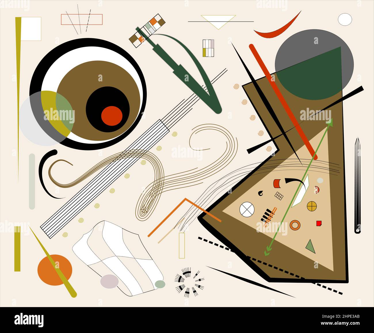 Abstract beige background ,fancy geometric and curved shapes ...