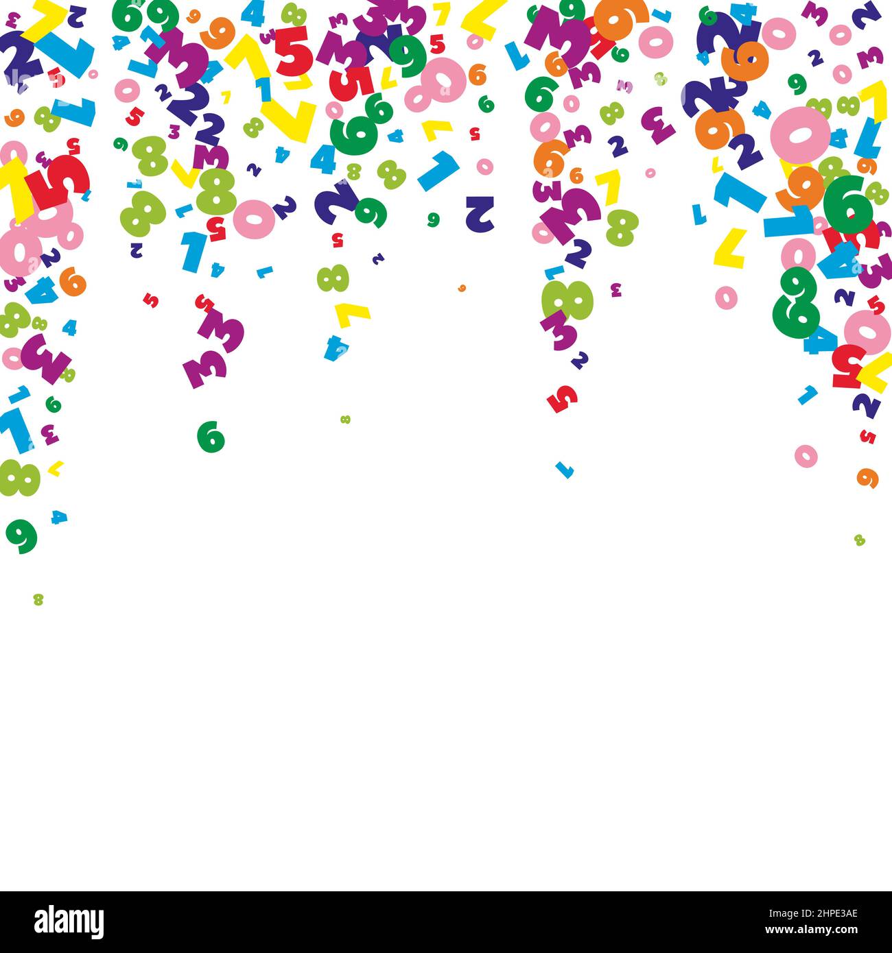 Falling bright numbers. Math study concept with flying digits. Trending ...