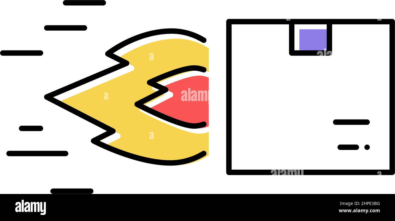 fast free shipping color icon vector illustration Stock Vector Image ...