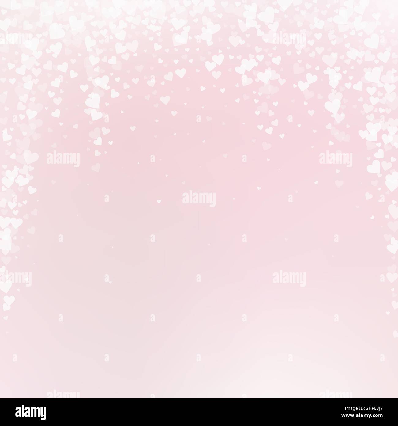 White heart love confettis. Valentine's day falling rain charming ...