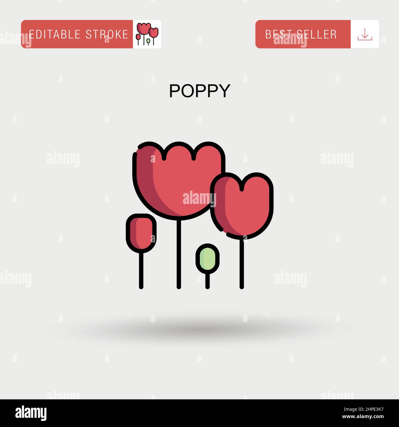 Vintage red poppy field Stock Vector Images - Alamy