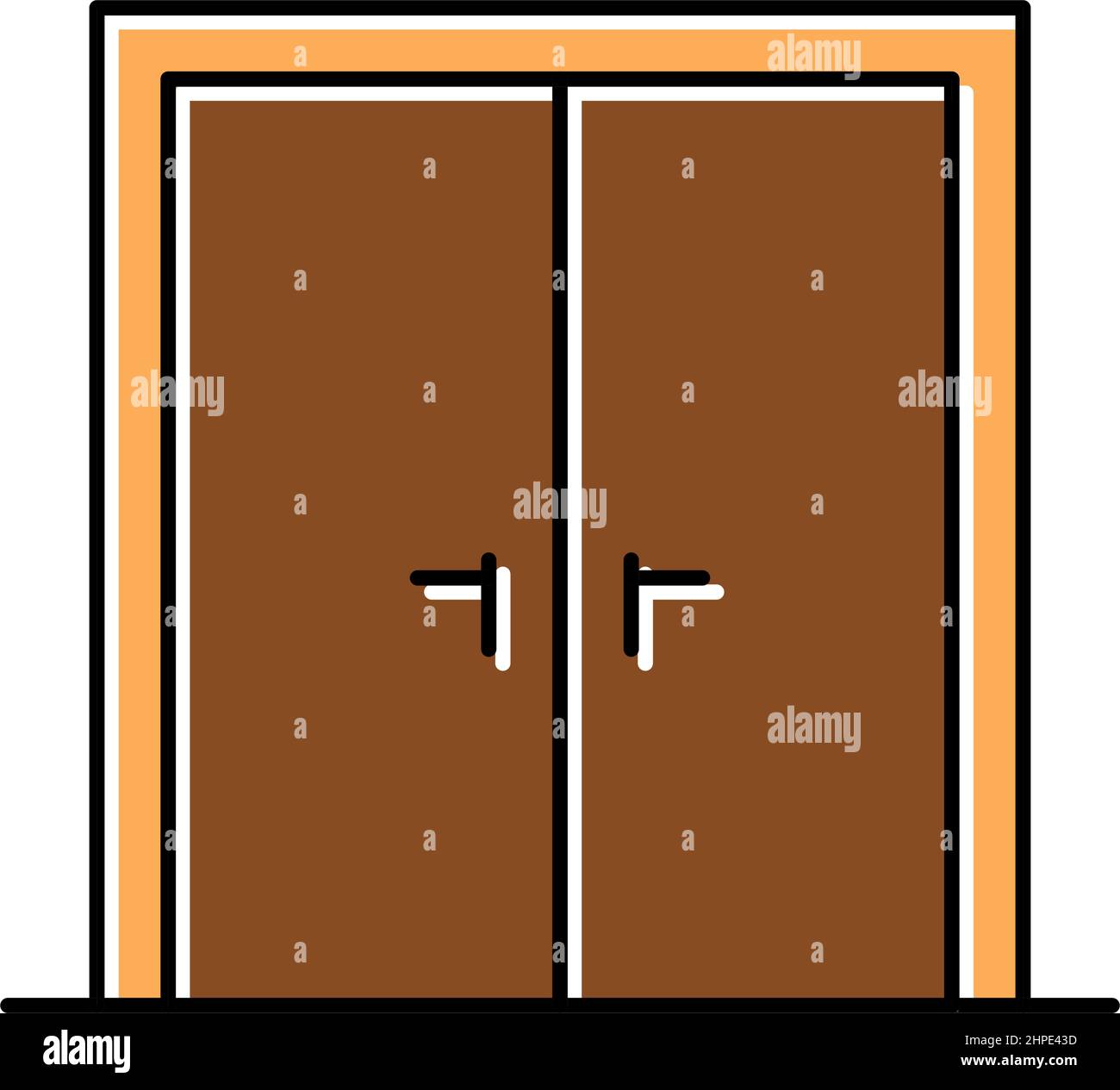 double wooden door color icon vector illustration Stock Vector Image ...