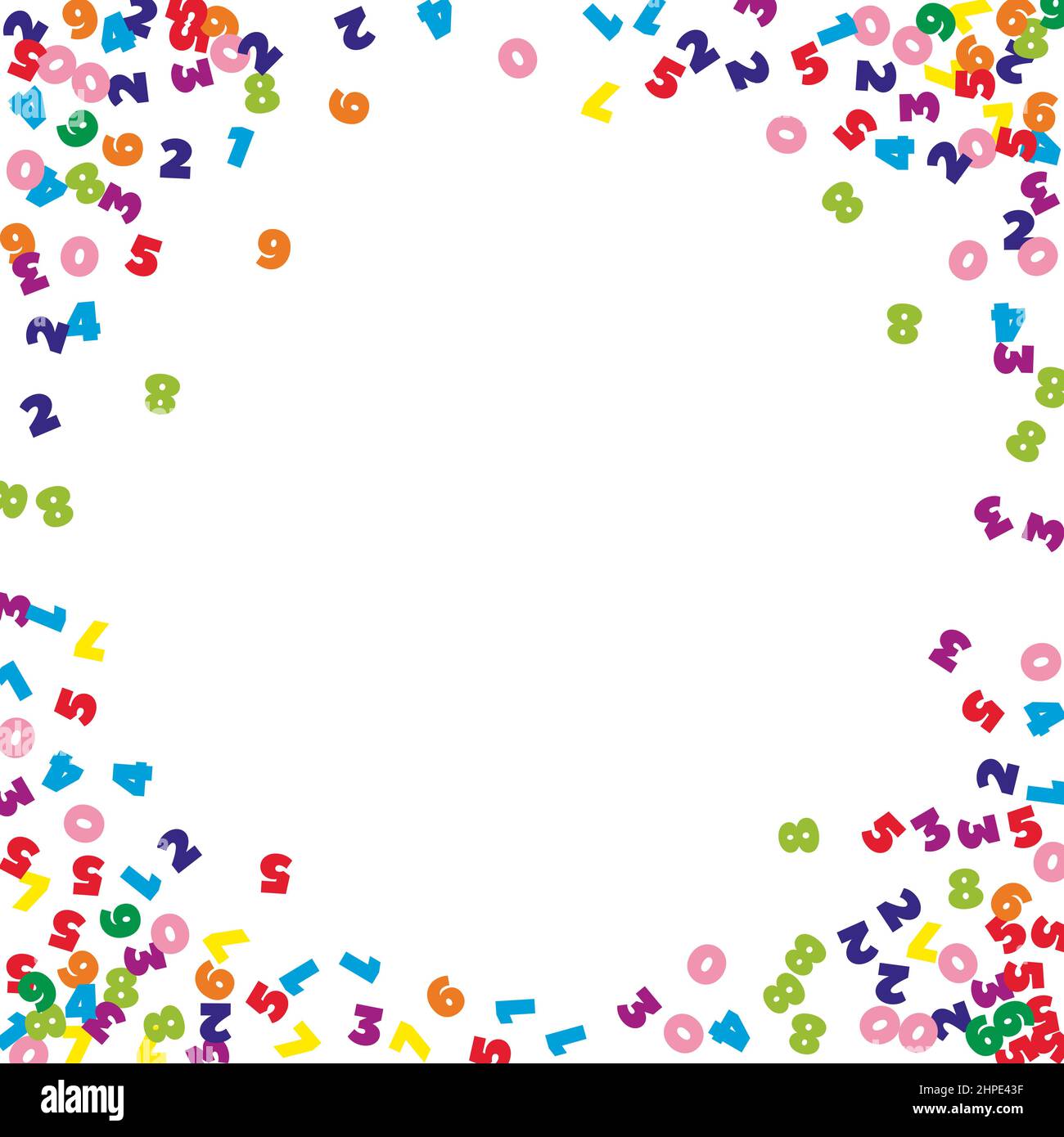 Falling colorful numbers. Math study concept with flying digits. Exotic ...