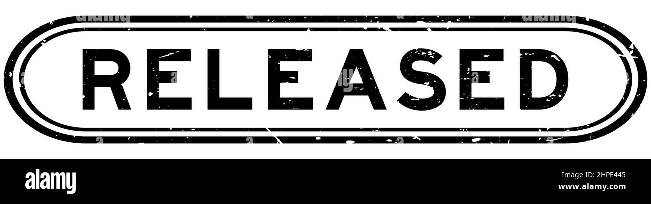 Grunge black released word rubber seal stamp on white background Stock ...