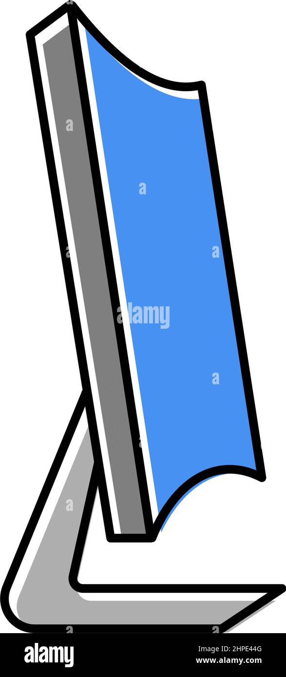 Curved computer screen color Stock Vector Images - Alamy