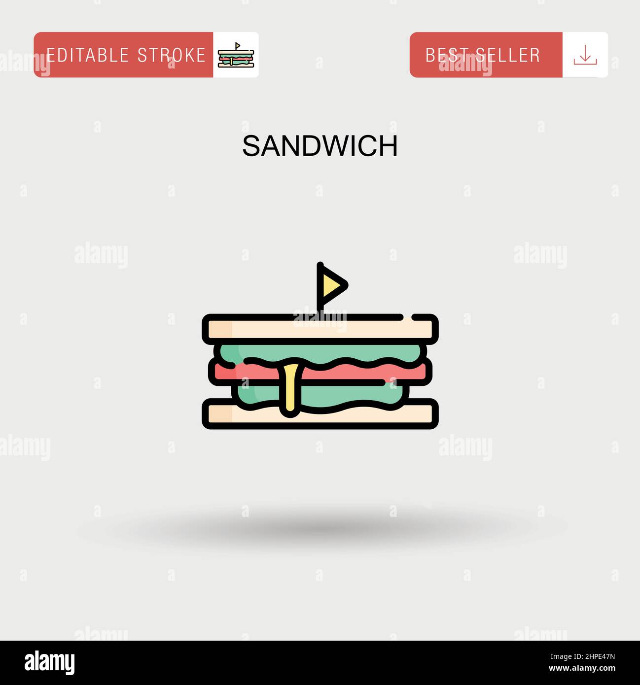 Sandwich cheese bacon top Stock Vector Images - Alamy