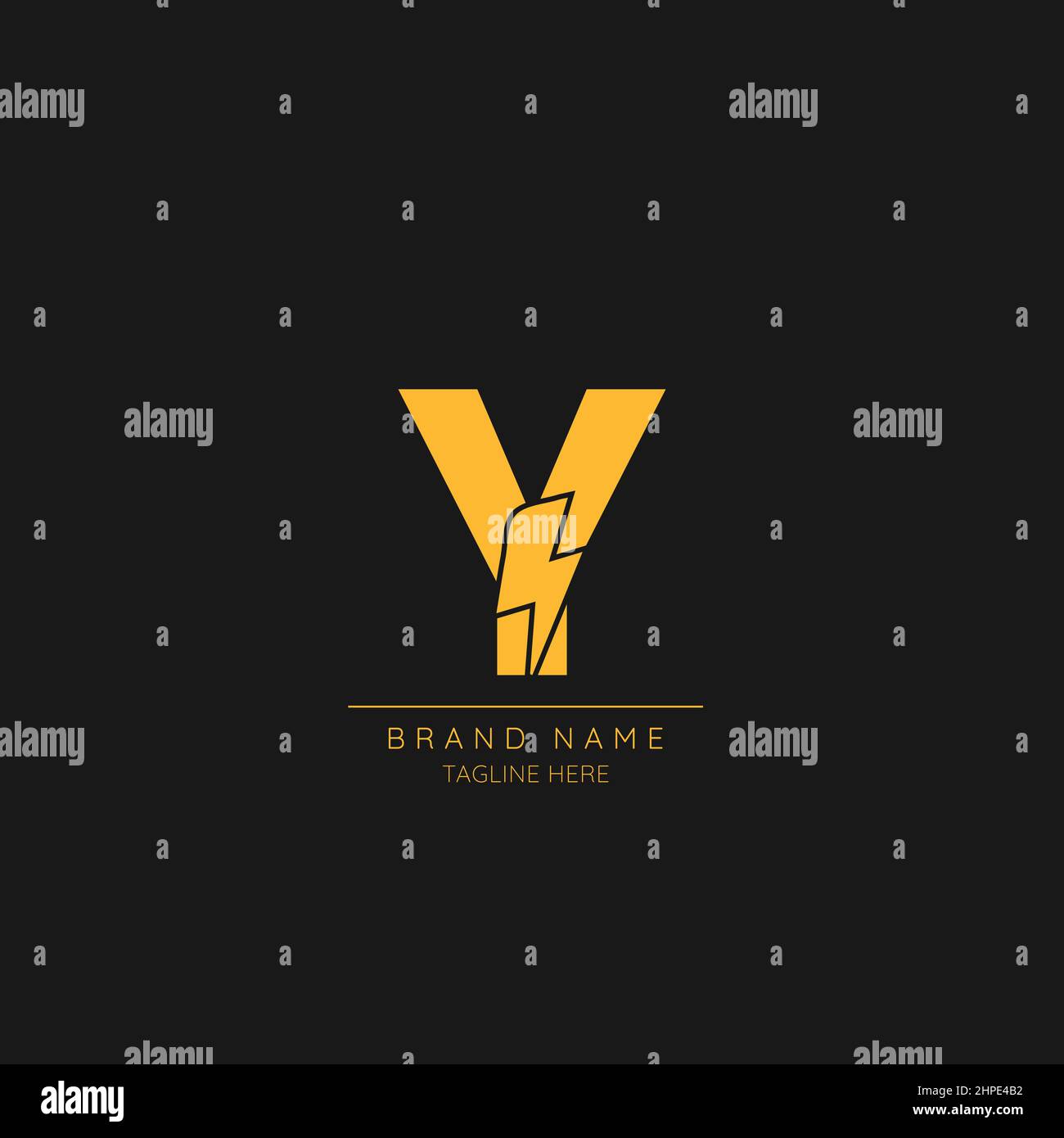 Initial Y Letter with Lightning Bolt Logo Icon Stock Vector Image & Art ...