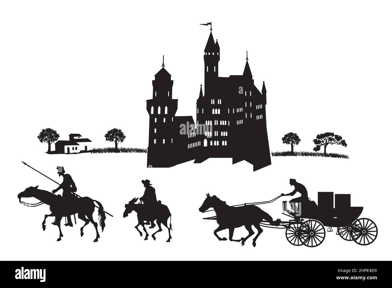 Don Quijote and Sancho Panza Stock Vector Image & Art - Alamy