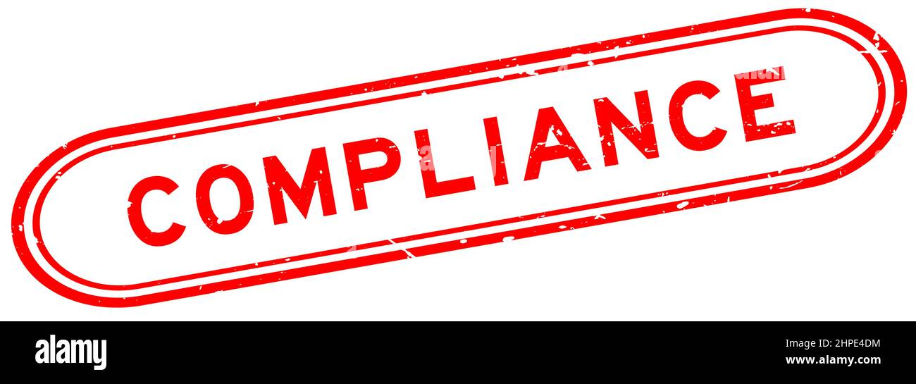 Grunge red compliance word rubber seal stamp on white background Stock ...