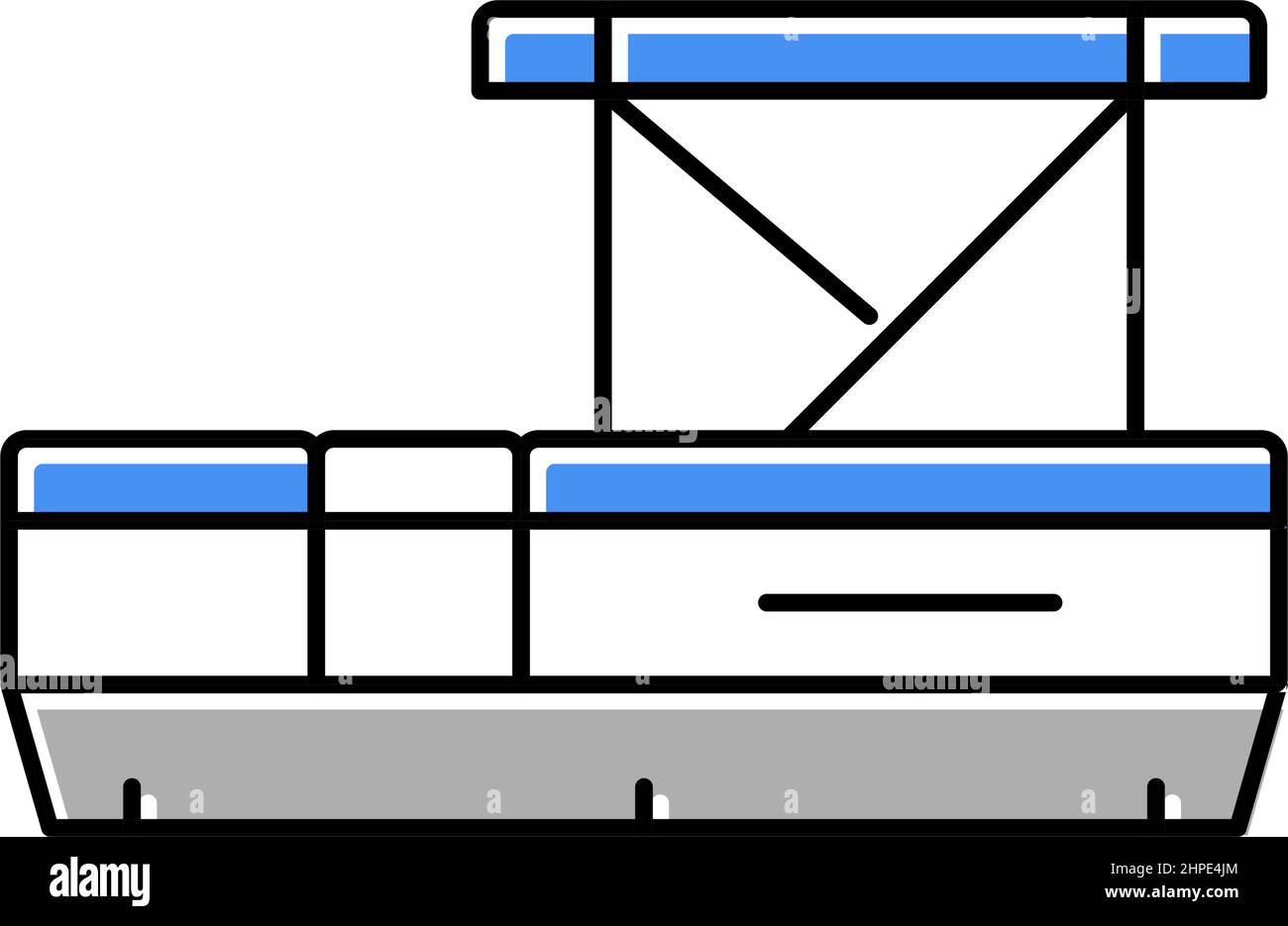 pontoon boat color icon vector illustration Stock Vector Image & Art ...