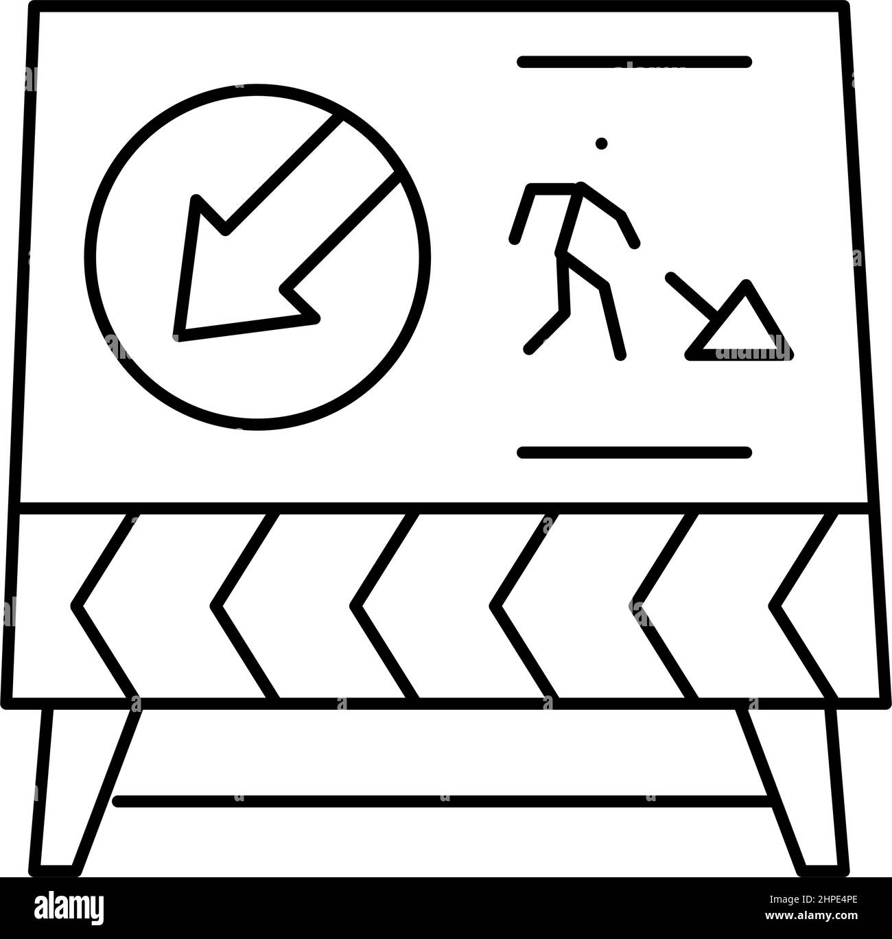 road construction sign line icon vector illustration Stock Vector Image ...