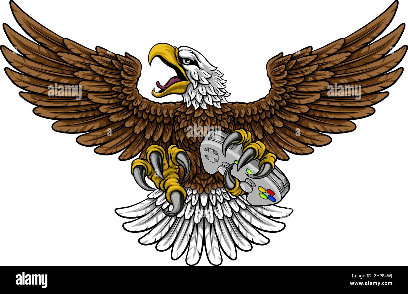 Bald Eagle Hawk Gamer Video Game Controller Mascot Stock Vector Image ...