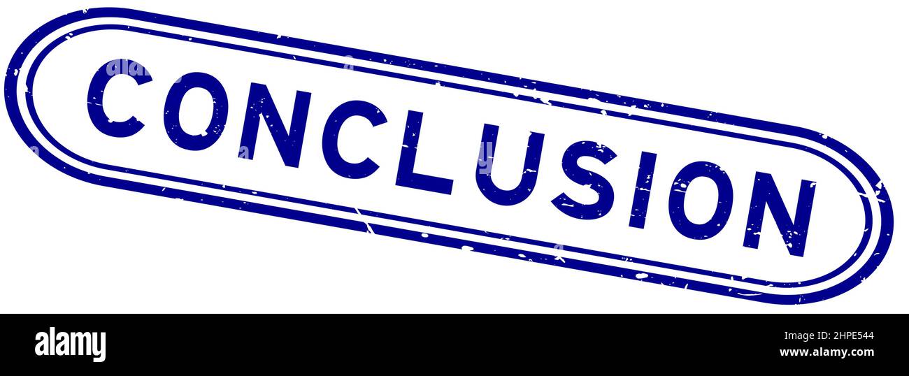 Grunge blue conclusion word rubber seal stamp on white background Stock ...