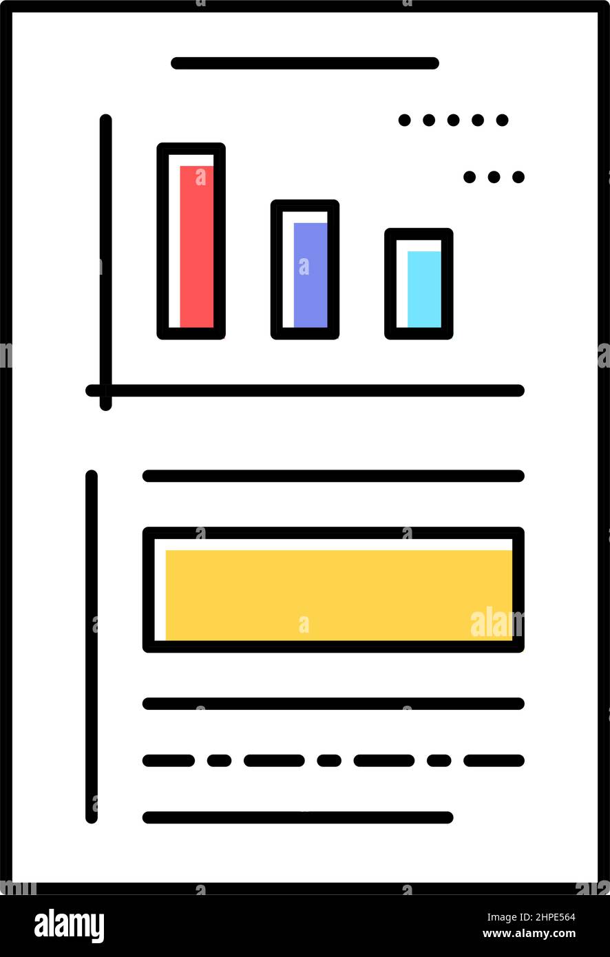 financial report document with chart color icon vector illustration ...