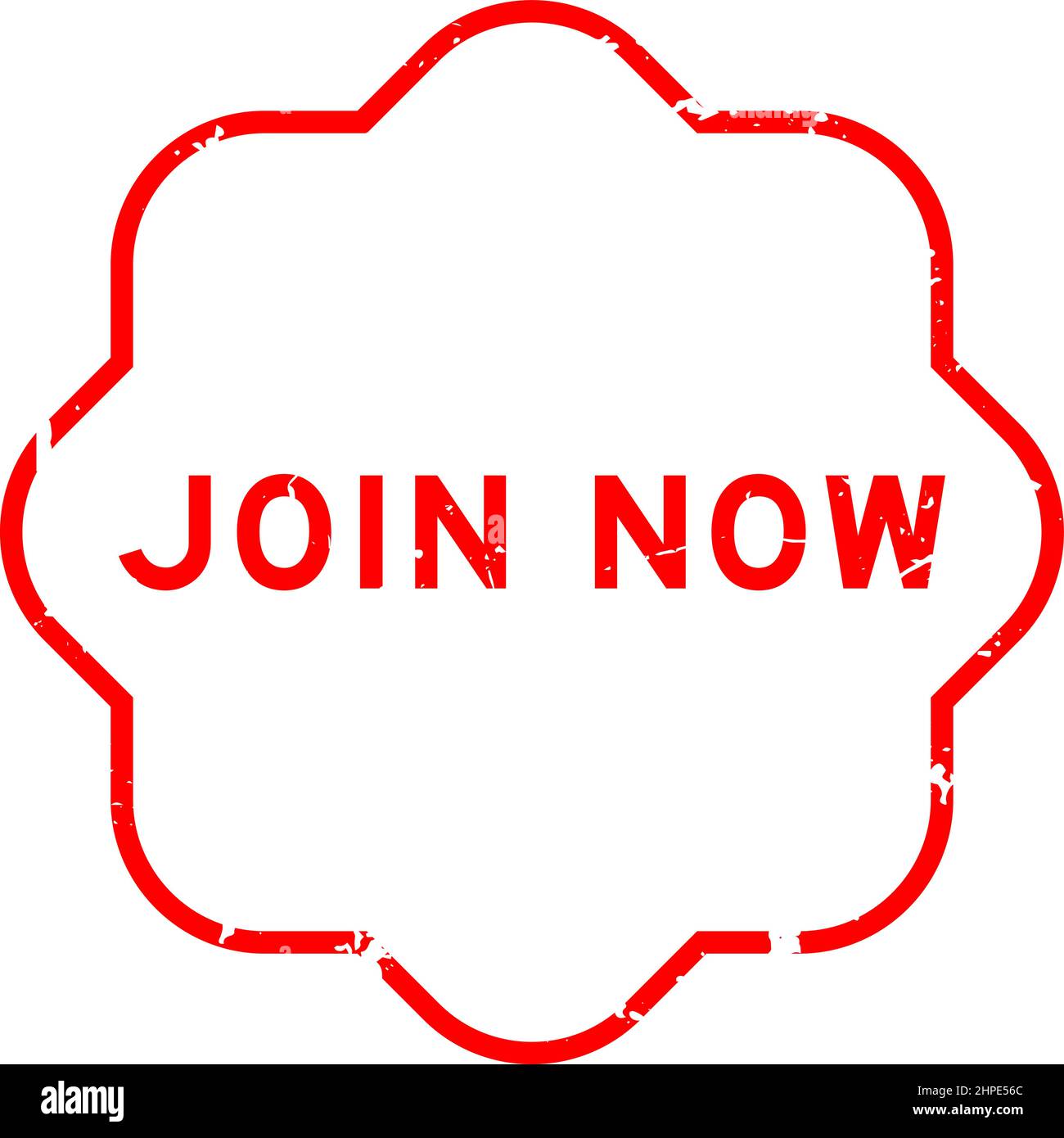 Grunge red join now word rubber seal stamp on white background Stock ...